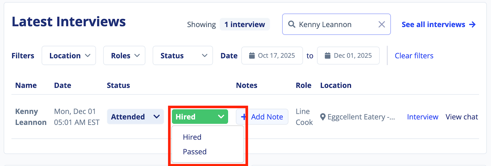 How to Log Candidate Hiring and Interview Attendance Statuses in the My ...