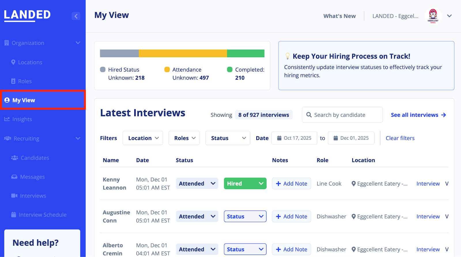 How to Log Candidate Hiring and Interview Attendance Statuses in the My ...