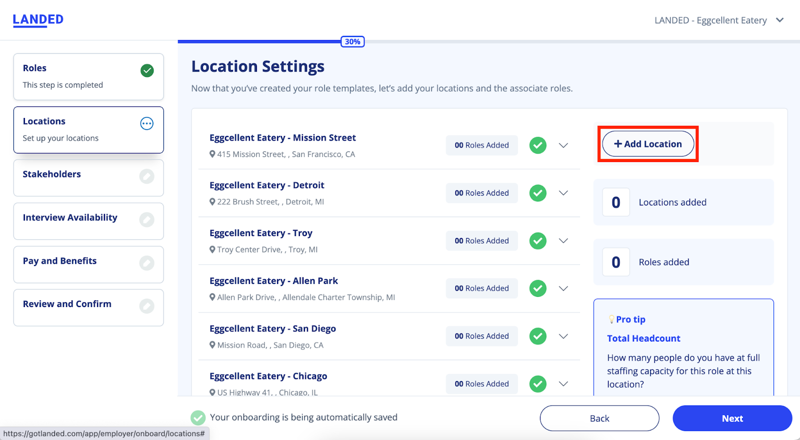 How to Add a New Location – LANDED Support Hub