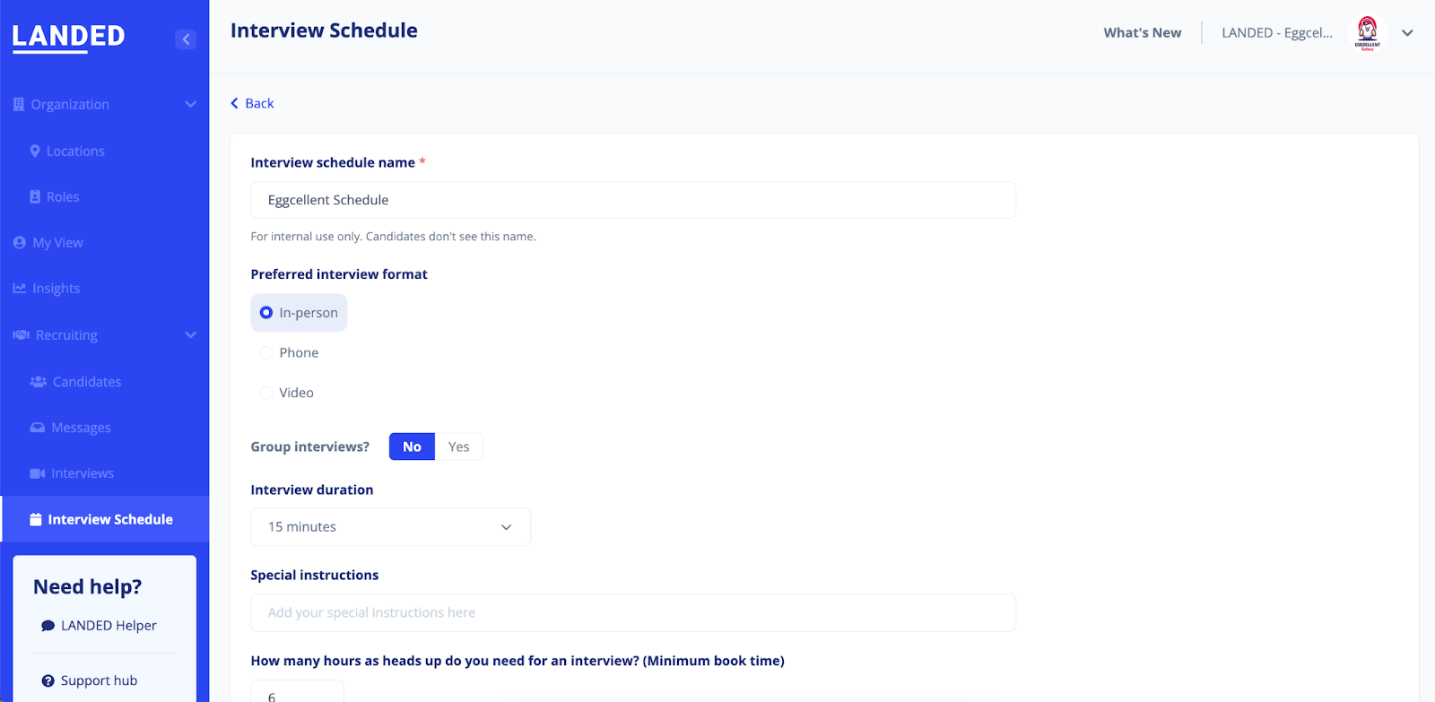 How to Update Interview Availability – LANDED Support Hub